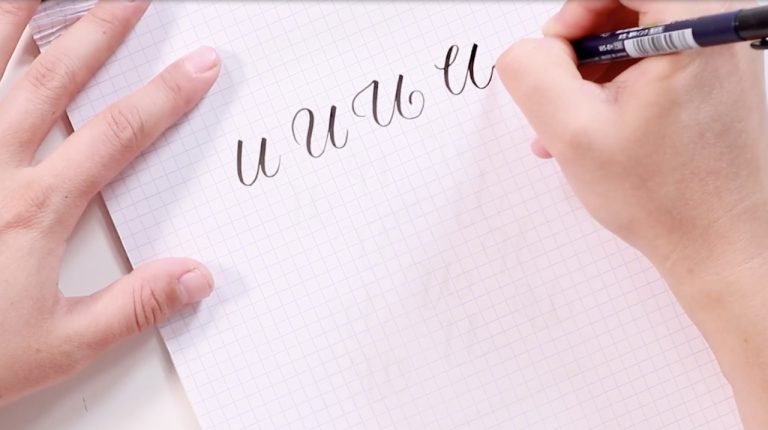 15 Ways To Write Letter U in Brush Calligraphy - The Happy Ever Crafter ...