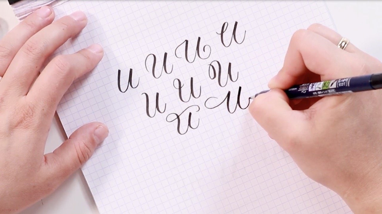 15 Ways To Write Letter U in Brush Calligraphy - The Happy Ever Crafter ...