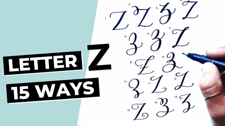 15 Ways To Write Letter Z in Brush Calligraphy - The Happy Ever Crafter ...