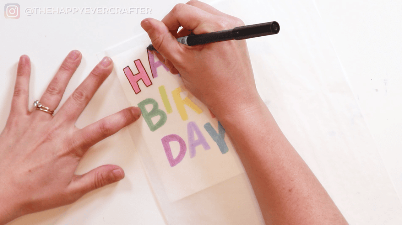Quick & Easy Hand Lettered Birthday Card - The Happy Ever Crafter Inc.