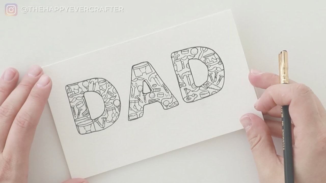 Fun Doodly Father's Day Card - The Happy Ever Crafter Inc.