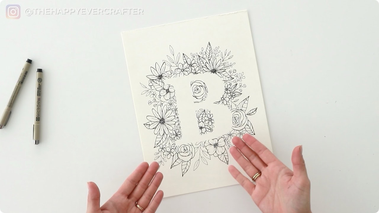 How to Create a Floral Monogram Letter (Step by Step) - The Happy Ever ...