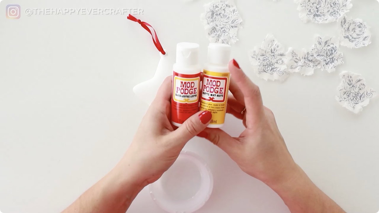 Easy DIY Mod Podge Ornament - The Happy Ever Crafter Inc.