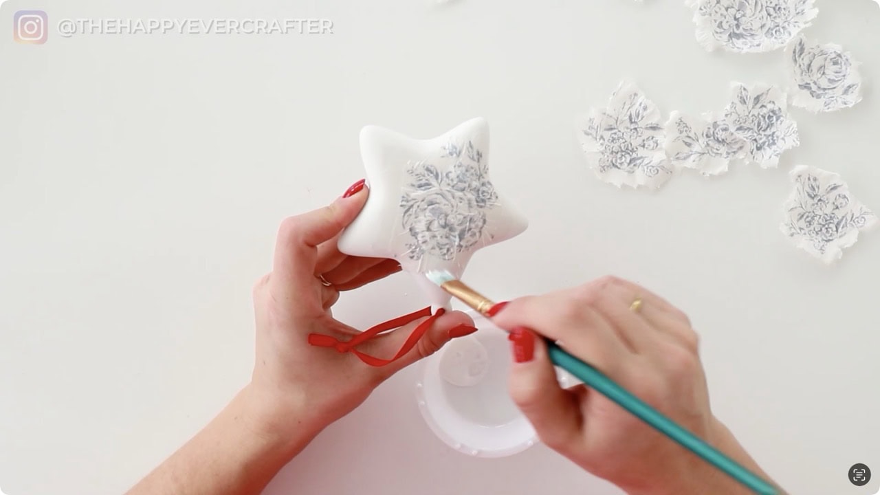 Easy DIY Mod Podge Ornament - The Happy Ever Crafter Inc.