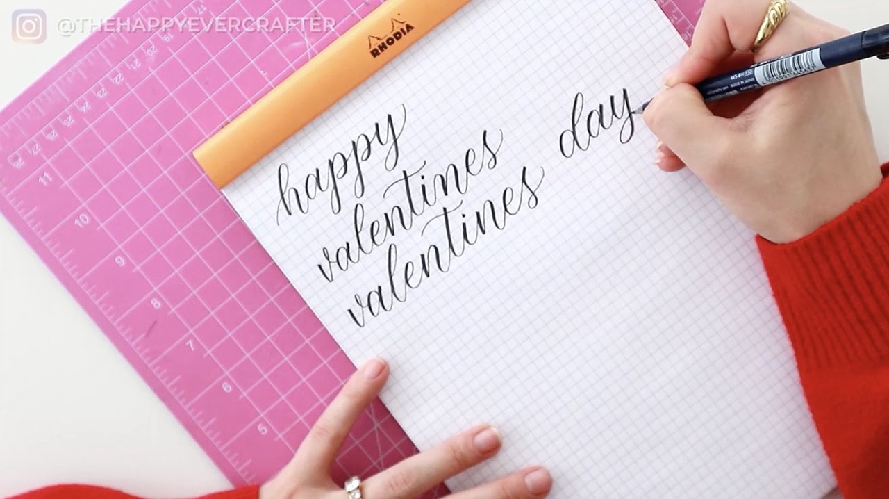 Valentine’s Day Calligraphy - The Happy Ever Crafter Inc.